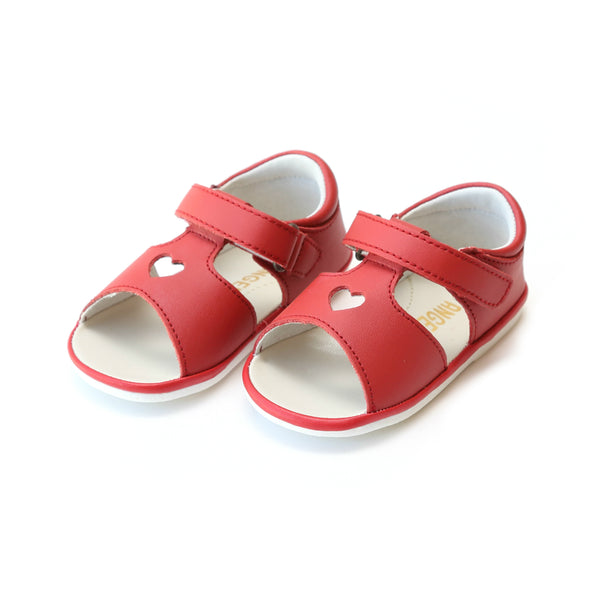 Angel Baby Girls Betsy Leather Open Heart Open Toe Sandal – L'Amour Shoes